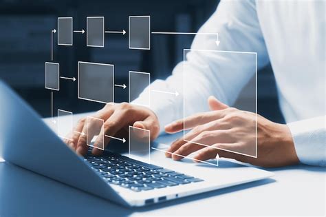 Premium Photo Business Process Workflows And Flowcharts Business Hierarchy The Relationship Of