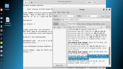 kali linux zenmap kullanımı youtube