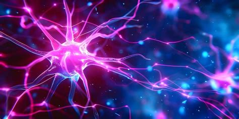 Premium Photo Bioluminescent Neural Cells With Illuminated Nodes