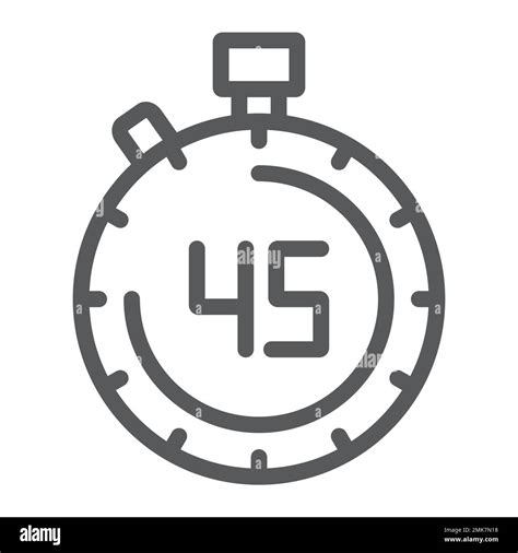 Stopwatch Line Icon Countdown And Time Timer Sign Vector Graphics A Linear Pattern On A