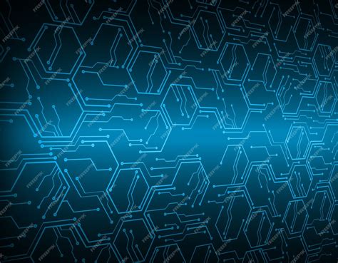 Premium Vector Blue Cyber Circuit Future Technology Concept Background