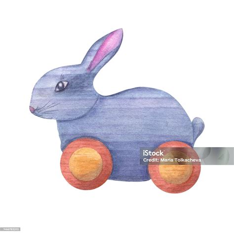 흰색 배경에 격리된 아이 나무 토끼의 수채화 그림 친환경 소재 어린이 장난감 인쇄 포스터 배경 아이 방 장식 벽지 포장 0명에 대한 스톡 벡터 아트 및 기타 이미지 Istock