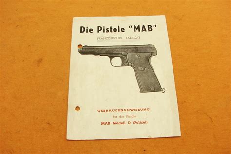 Mab Model D Manual Genuine Militaria