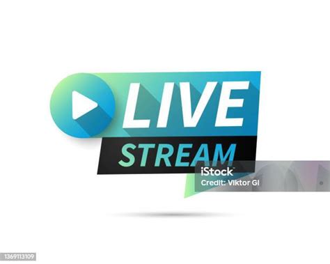 라이브 스트림 기호 플레이 버튼 아이콘 방송 뉴스 및 라디오 스트리밍을 위한 엠블럼 프로그램 영화 및 라이브 공연을위한 템플릿 벡터 그림입니다 팟캐스팅에 대한 스톡 벡터