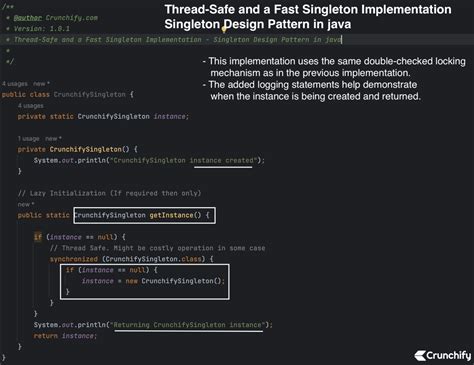 singleton design pattern in java thread safe fast singleton implementation crunchify