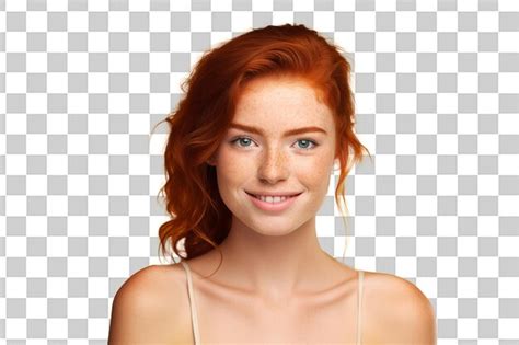 Premium Psd Young Pretty Redhead Girl On Isolated Chroma Key Background