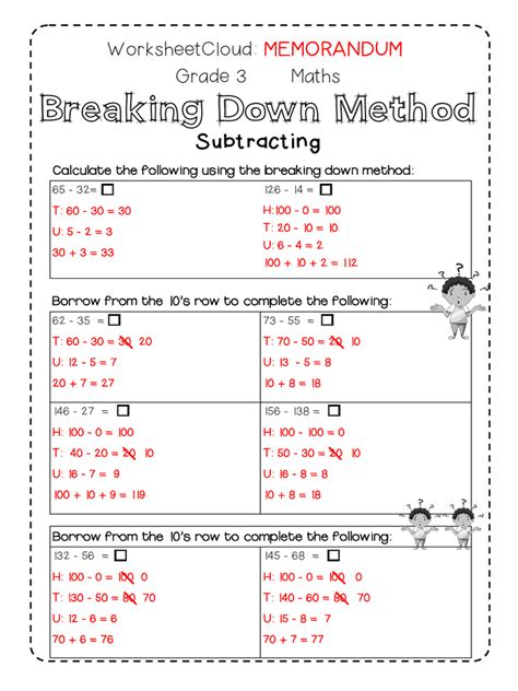 Wsc Gr3 Maths Breaking Down Method Subtracting Memo1 Pdf