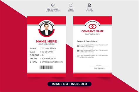 Employee ID Card Vector For Company Stationery Iftistock 98744