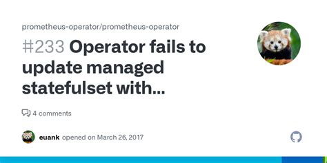 Operator Fails To Update Managed Statefulset With Updates To Statefulset Spec For Fields Other