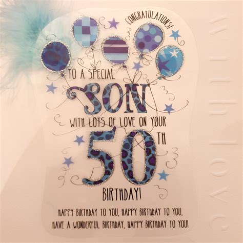Wendy Jones Blackett Son 50th Birthday Card Cn1682b Hugs And Kisses