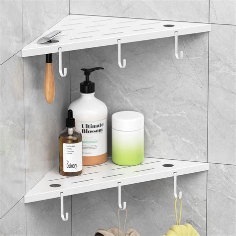 Szwqilin Corner Shower Shelves 10 White 304 Stainless