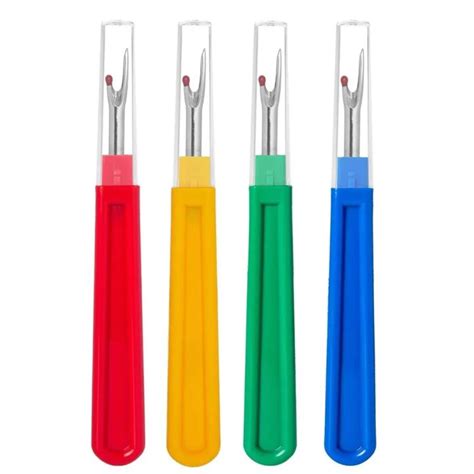 Sewing Accessories Stitch Picker 4 Pcs Plastic Handle Craft Thread Cutter Seam Ripper Stitch