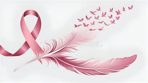 Cancer Feather Ribbon Stock Illustrations 53 Cancer Feather Ribbon