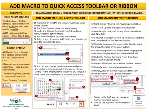 Add Macro To Quick Access Toolbar And Ribbon Excel Unlocked