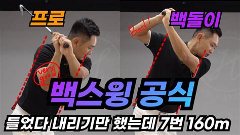 골프레슨 백스윙 공식 백스윙 쉽게 하는 법 들었다 내리기만 했는데 7번 160m 가네~ Youtube