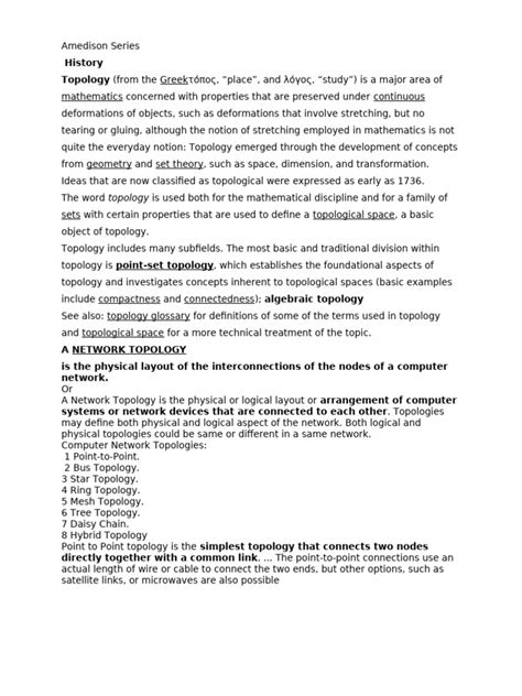 Network Topology Edited By Amend Pdf Computer Network Network