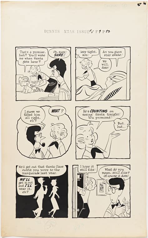 Lot Detail Al Wiseman Dennis The Menace Giant Christmas Issue Original Artwork Pines