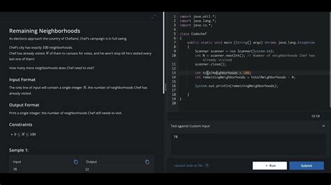 Codechef Starters 131 Division 4 Remaining Neighborhoods Youtube