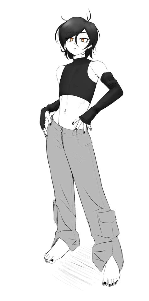 Cabronpr Original Absurdres Highres 1girl Barefoot Black Hair