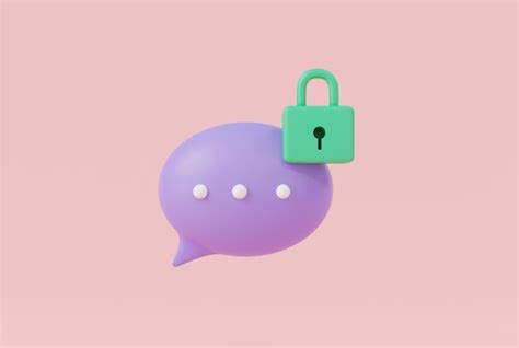 Premium Photo 3d Chat Bubble Protection Secured With Padlock Icon On