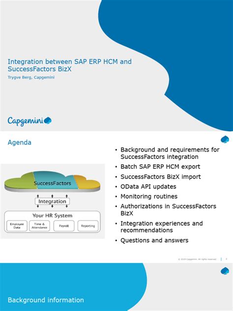Integration Between Sap Erp Hcm And Successfactors Bizx Pdf Human Resource Management