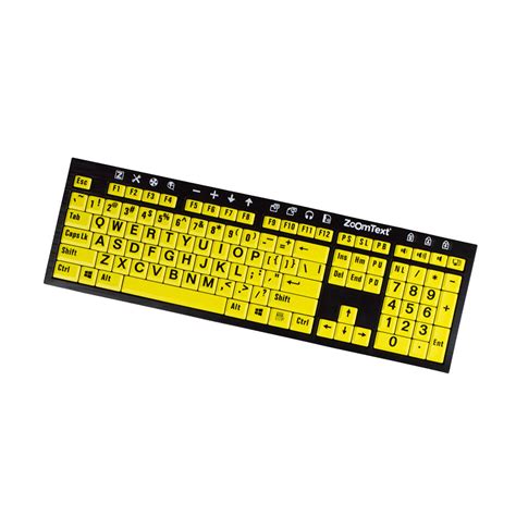 Zoomtext Large Print Keyboard Us English Black Print On Yellow Vispero Store