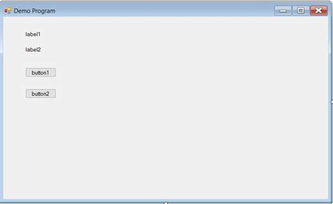 c windows forms component button interaction between label and