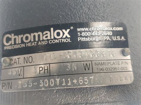 Chromalox Immersion Heater 3 Element CAT TMS 30 45 VWE2T2 P N 155