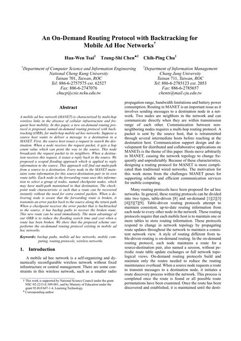 Pdf An On Demand Routing Protocol With Backtracking For Mobile Ad Hoc