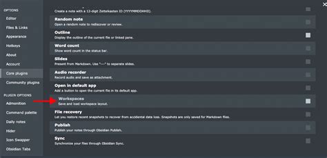 Workspaces Core Plugin Obsidian Tabs A Little Adjustment Feature
