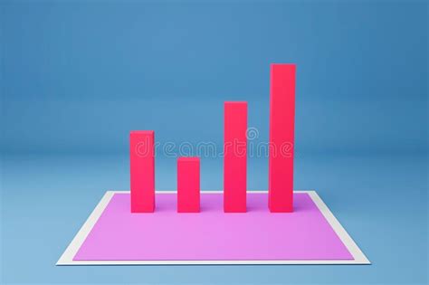Digital 3d Render Of Pink Bars Of A Statistical Histogram Stock