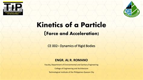 Kinetics Of A Particle Force Acceleration Dynamics