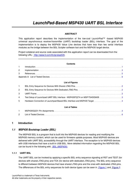 msp430 bsl information pdf booting interface computing