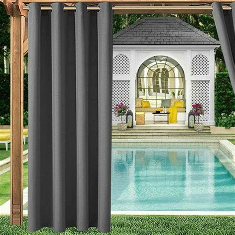 Cjc Home Curtains Waterproof Indoor Outdoor Solid Cabana Grommet Top