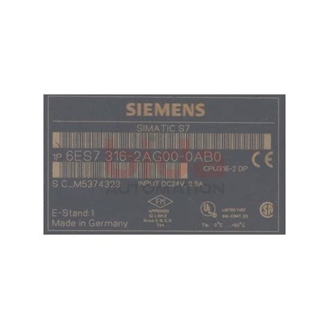 Siemens Simatic S Es Ag Ab Cpu Dp Dp Zentralbaugru