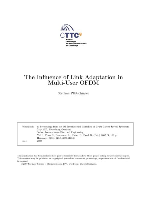 Pdf The Influence Of Link Adaptation In Multi User Ofdm