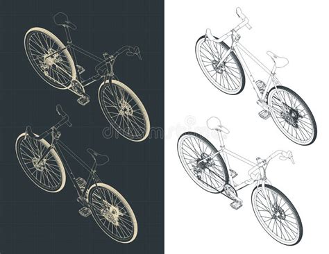 Bicycle Isometric Blueprints Stock Vector Illustration Of Bike Vector 243612734