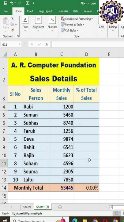 Shortcut Way To Calculate Percentage In Ms Excel Arcomputer