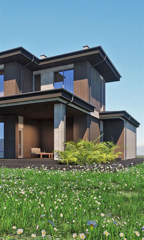 Дизайн Фасада с Планкеном и Камнем