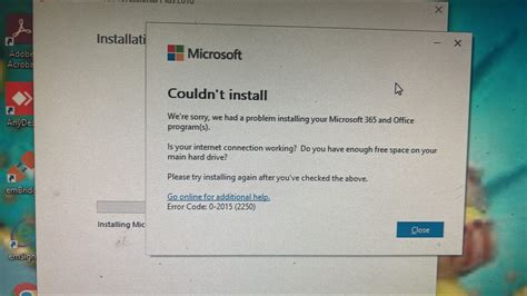 Geeting Error Code 02015 2250 When Installing Office 365 Microsoft Qanda