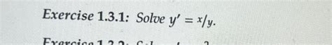 solved exercise 1 3 1 solve y xy