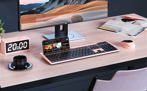 Amazon Com Wireless Keyboard And Mouse Combo Keyboard With Phone Holder VIVEFOX 2 4GHz