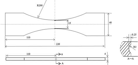 Geometry Of A Specimen With An Impact Defect Dimensions In Mm