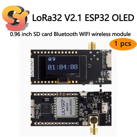 [ready Stock Supply] 1pcs Ttgo Lora32 V2 1 Esp32 Oled 3cm Bluetooth Wifi Sd Card Sma Wireless
