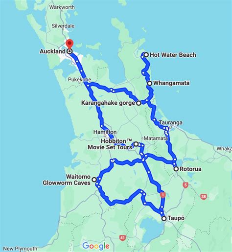Road Trip Map Of New Zealand North Island 60 Photos