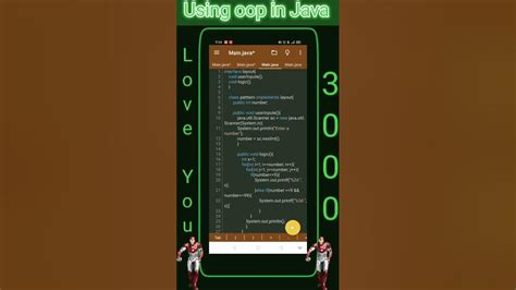 P05 Numeric Pattern Using Oop In Javashortsjavaviralviralshorts