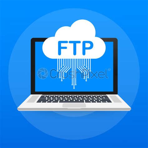 FTP File Transfer Icon On Laptop FTP Technology Icon Transfer Stock Vector Crushpixel