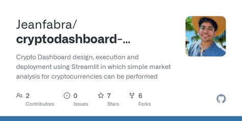 Github Jeanfabracryptodashboard Streamlit Crypto Dashboard Design