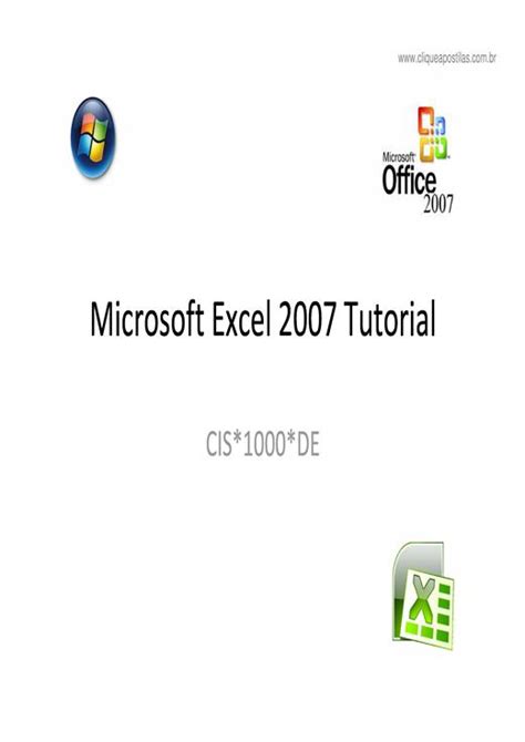 Clique Apostilas Microsoft Excel 2007 Tutorial II Clique Apostilas Microsoft Excel 2007 Tutorial II