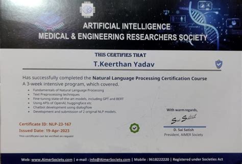 Thanikonda Keerthan Yadav On Linkedin Nlp Indianservers Aimersociety